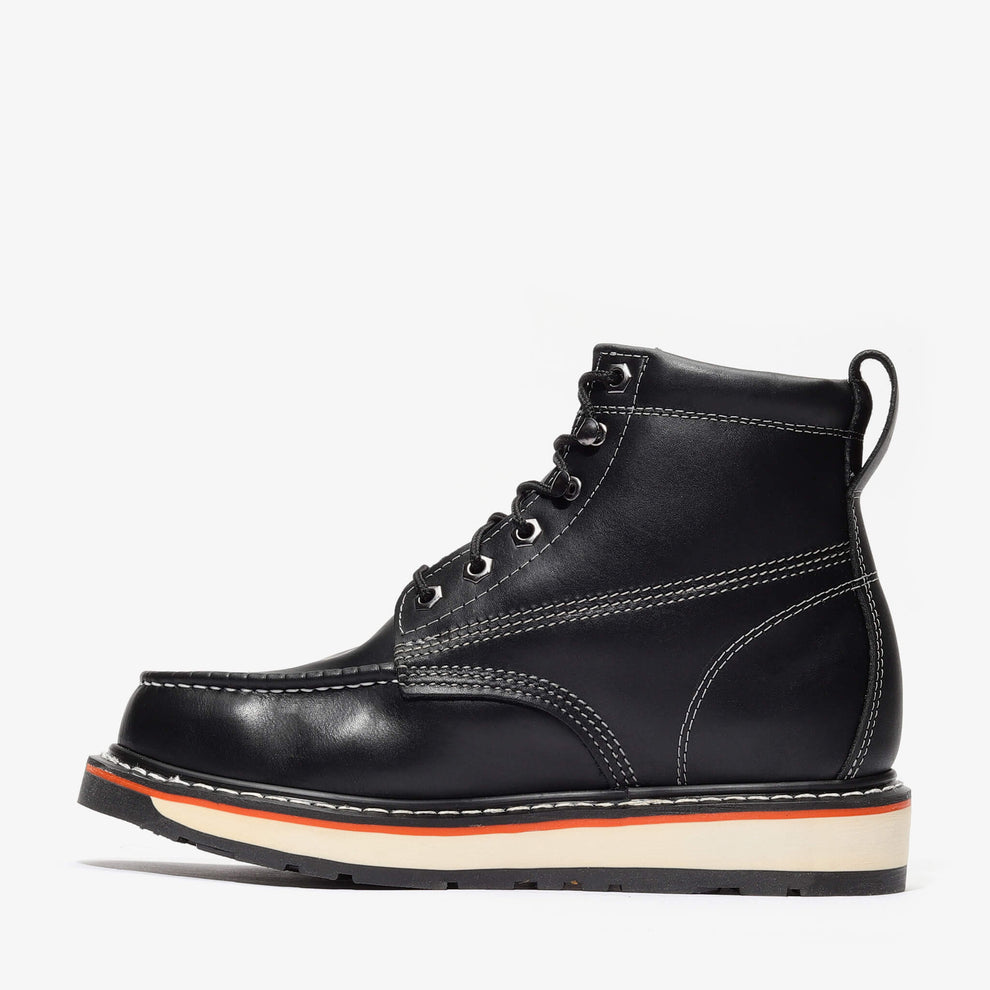 Moc Toe Steel Toe - Double Density Outsole - Black – Bonanza Boots
