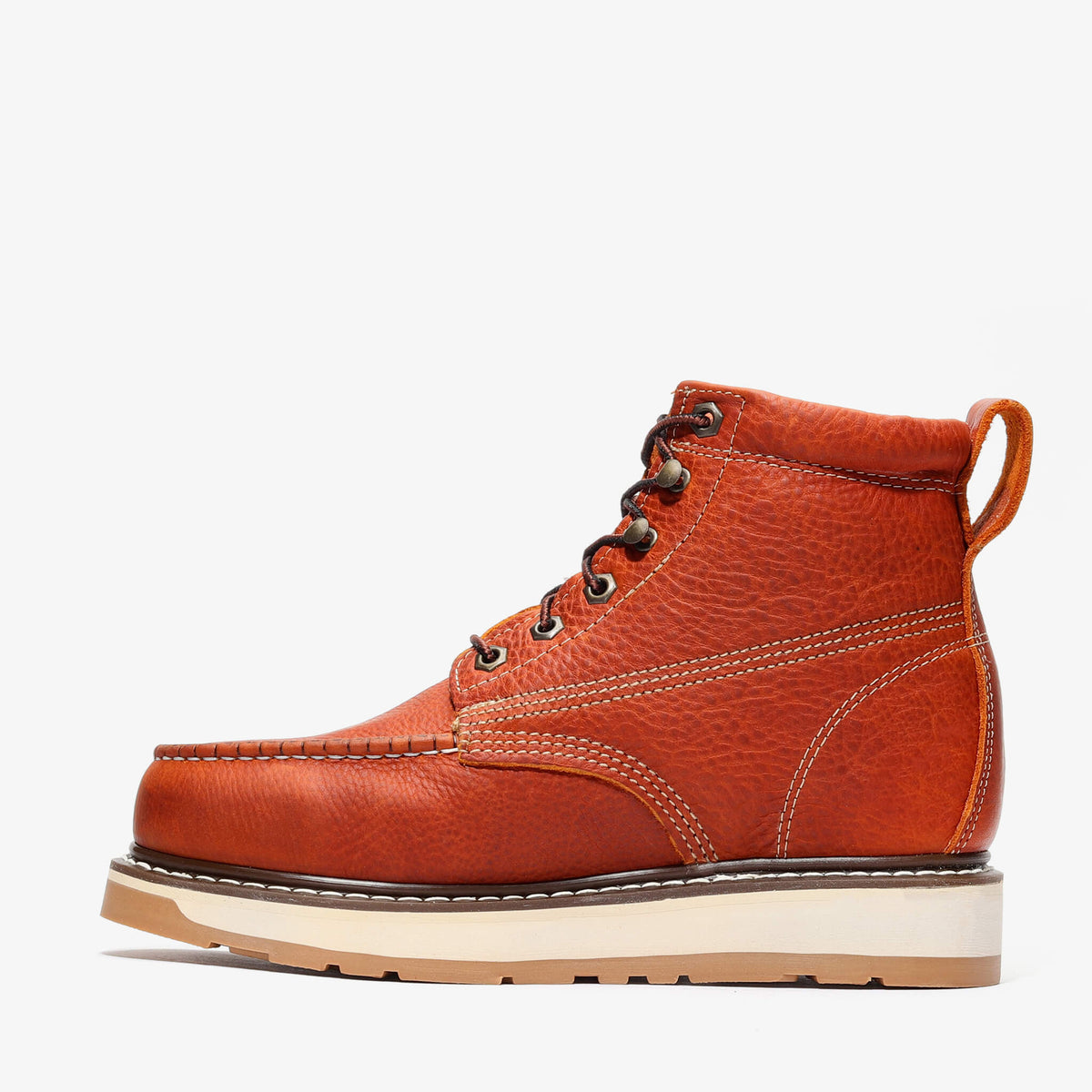 Moc Toe Steel Toe - Double Density Outsole - Golden Brown – Bonanza Boots